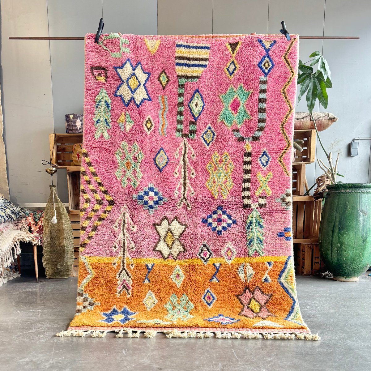 Colorful Berber Mrirt Rug, 1990s for sale at Pamono