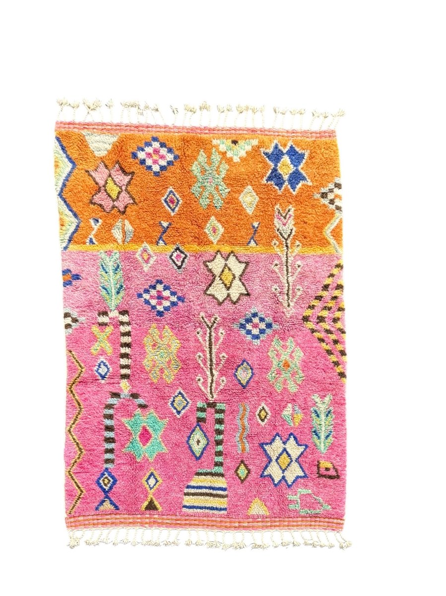 Colorful Berber Mrirt Rug, 1990s for sale at Pamono