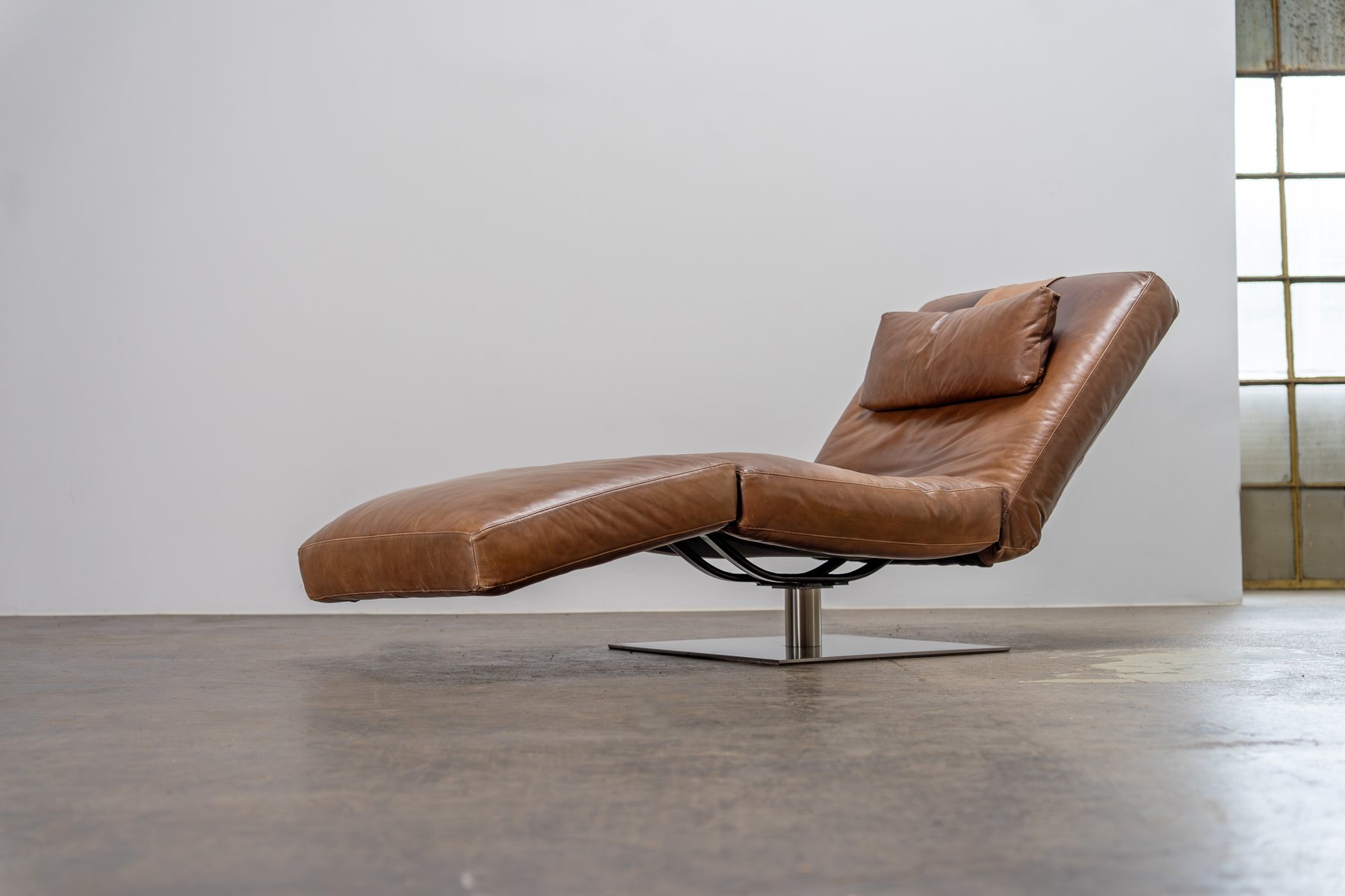 Zeta Chaise Lounge in Leather from Natuzzi, 2000s for sale at Pamono