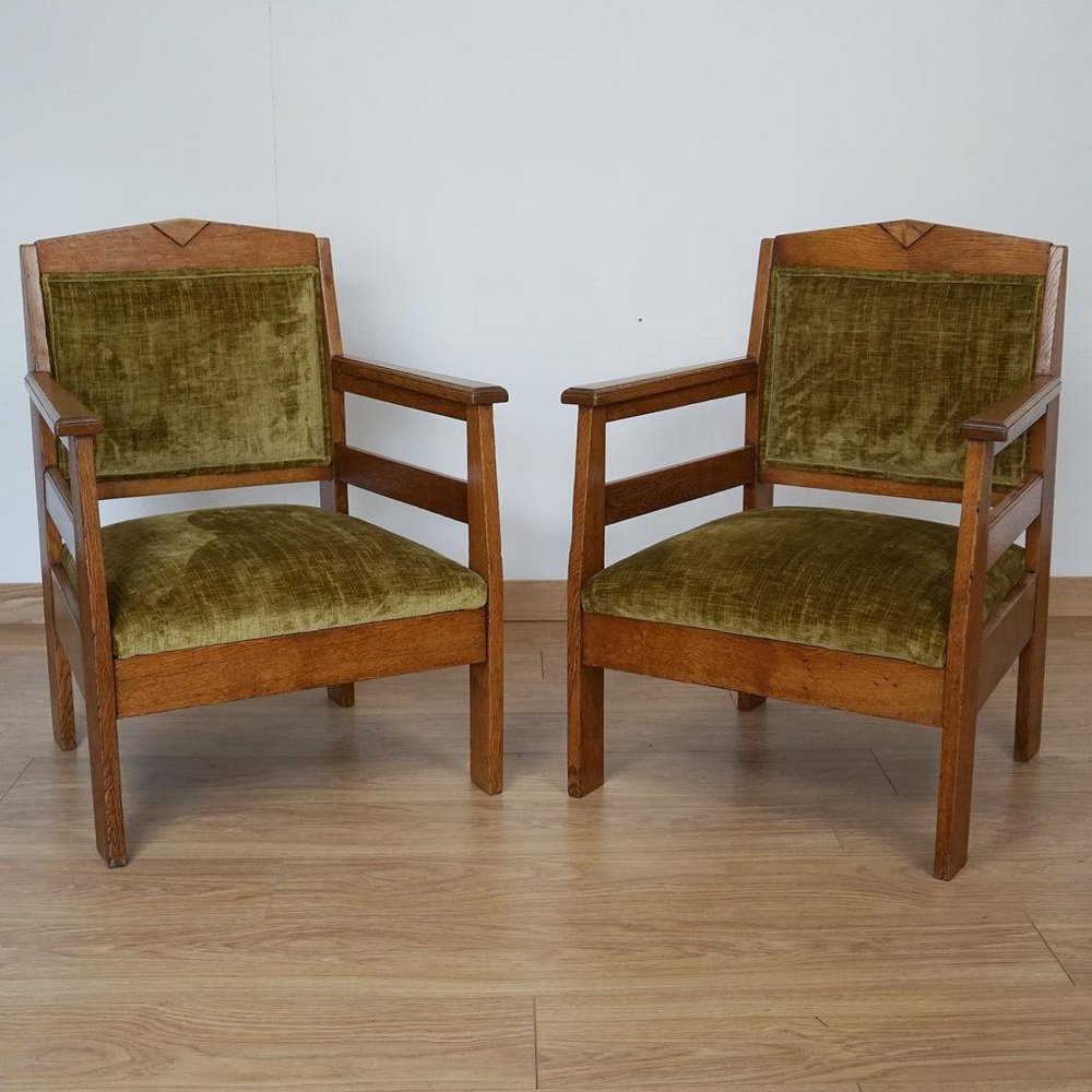 Set of Vintage Lounge Chairs, 1920s for sale at Pamono