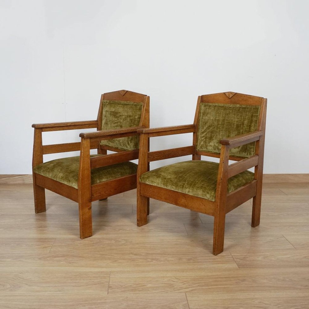 Set of Vintage Lounge Chairs, 1920s for sale at Pamono