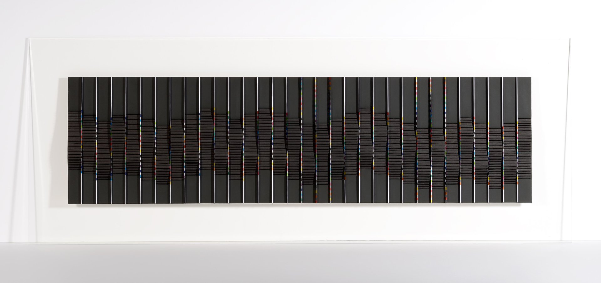 Françoise Luciani, Wavy Black Headband, Paper Collage on Feather Board ...