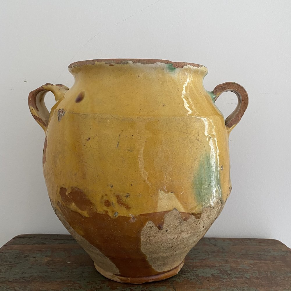 Yellow and Green Grease Pot for sale at Pamono