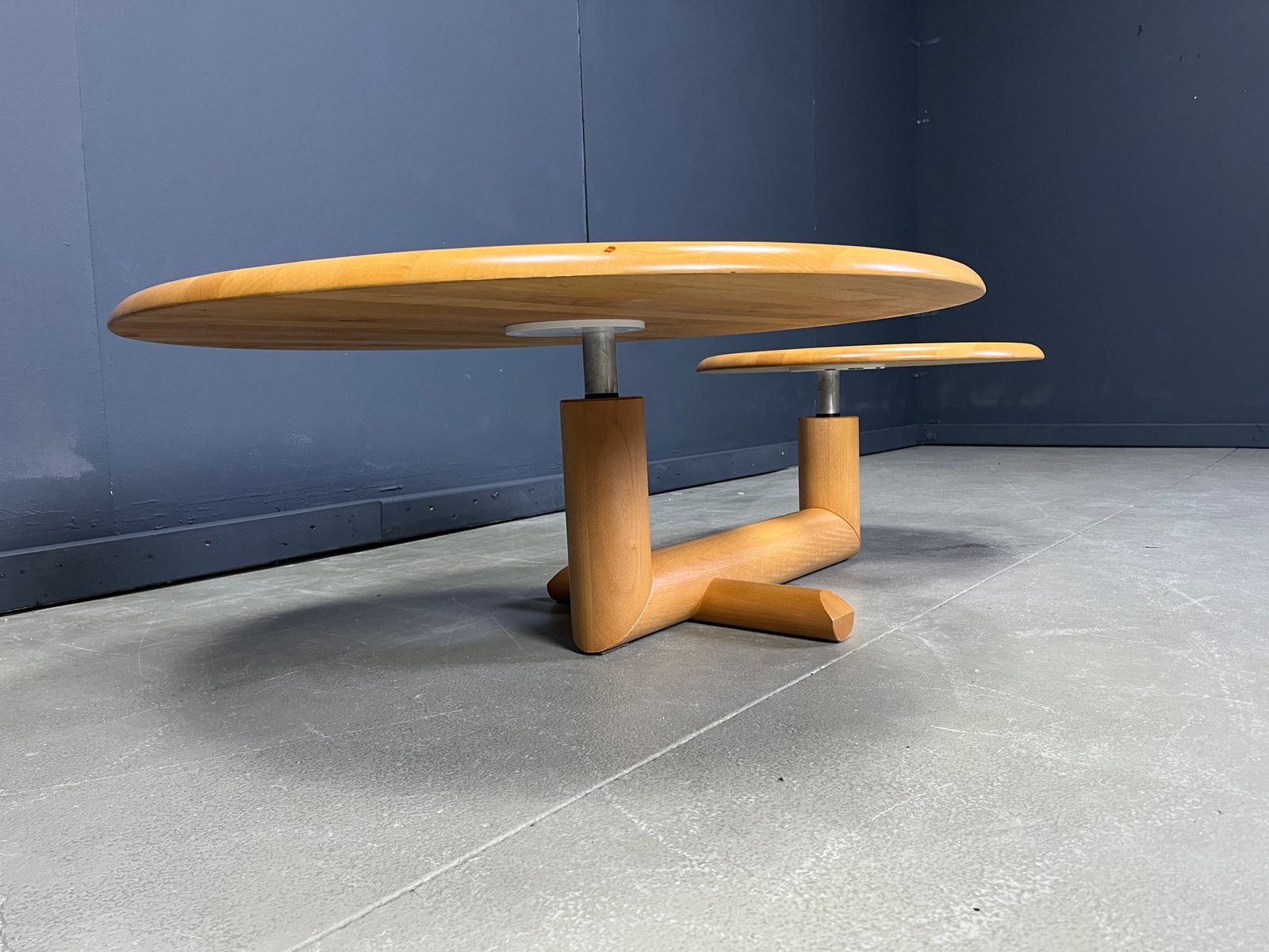 Two Tier Wooden Pivoting Top Coffee Table from Roche Bobois, 1980s for ...
