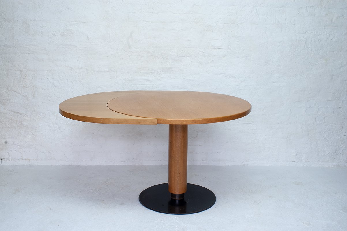 Round Dining Table with Removable Extension for sale at Pamono