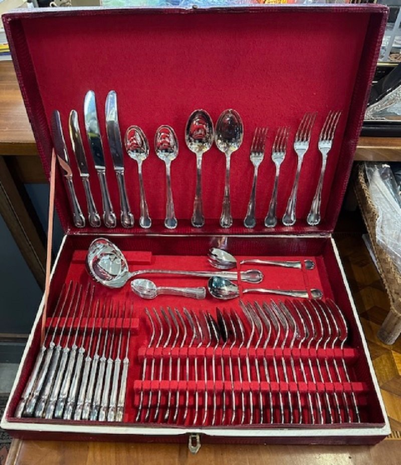 Baroque 800 Silver Cutlery Service from WMF, Set of 59 for sale at Pamono