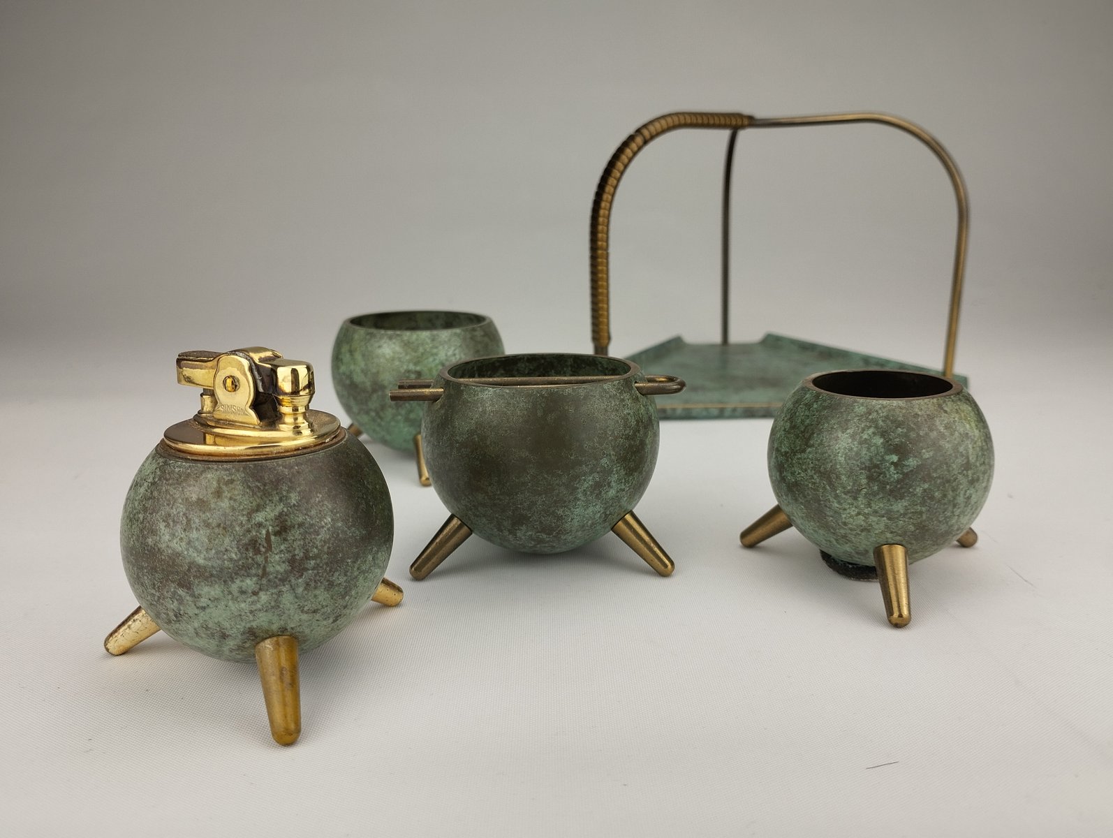 Mid-Century Modern Smoking Set with Table Lighter, 1960, Set of 5 for ...