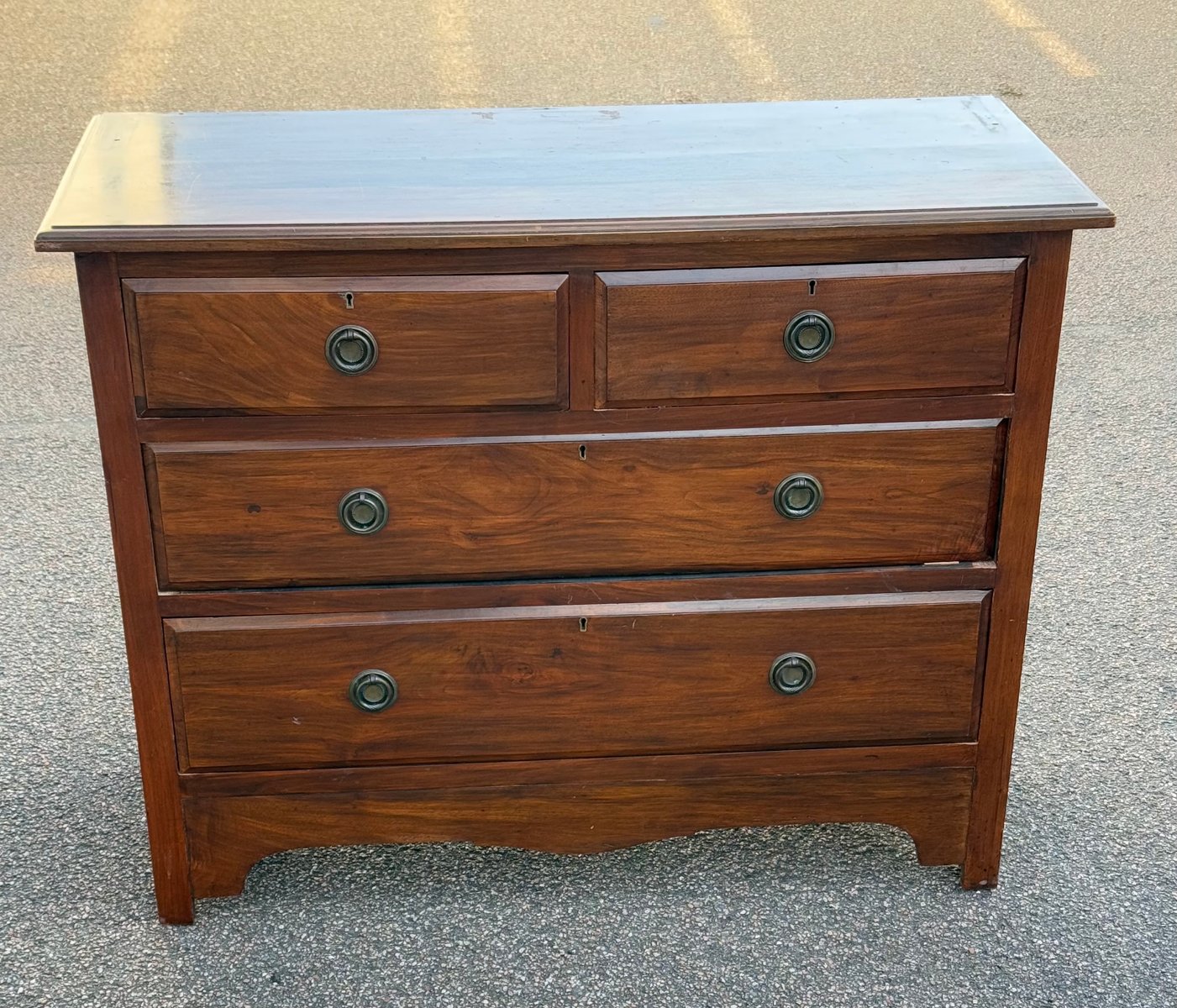 Antique English Dressing Table with Mirror for sale at Pamono