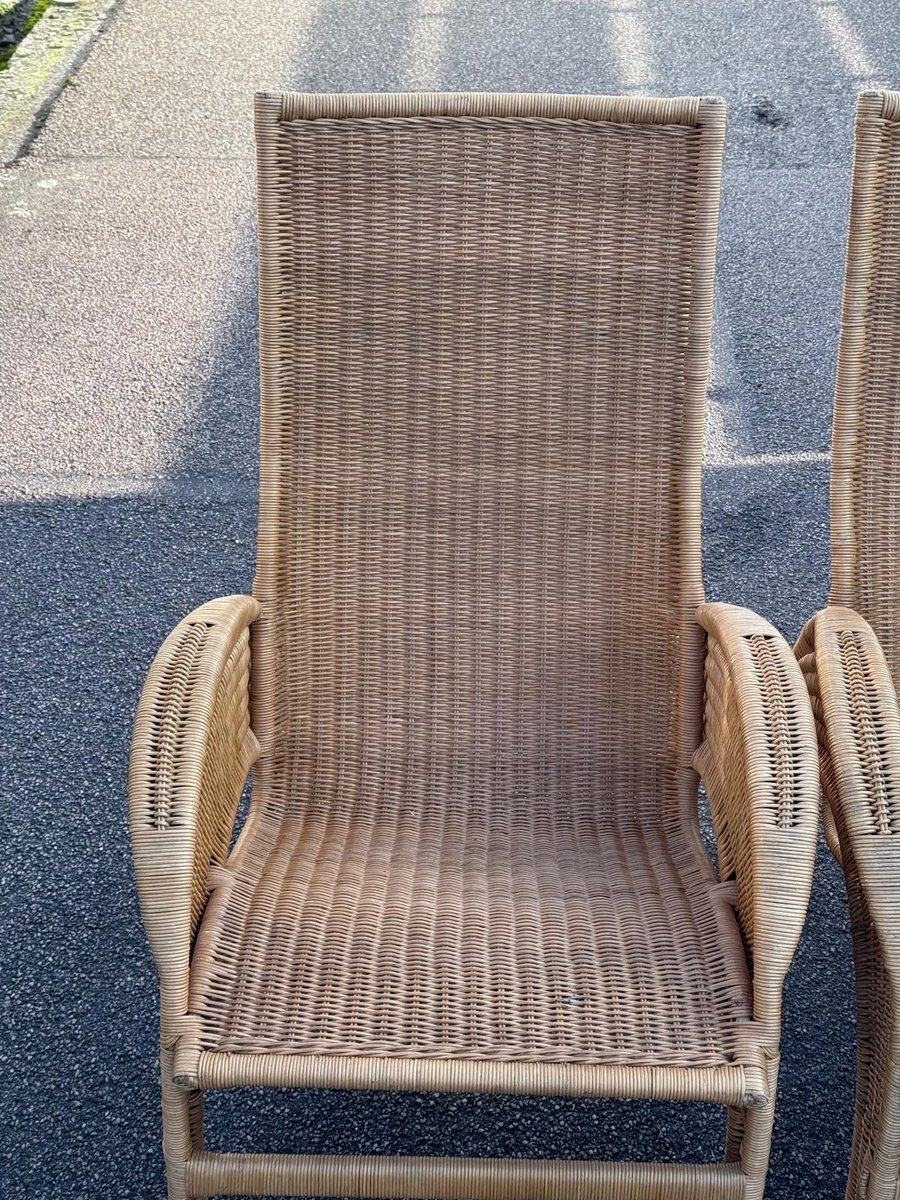 Set of Vintage Wicker Chairs for sale at Pamono