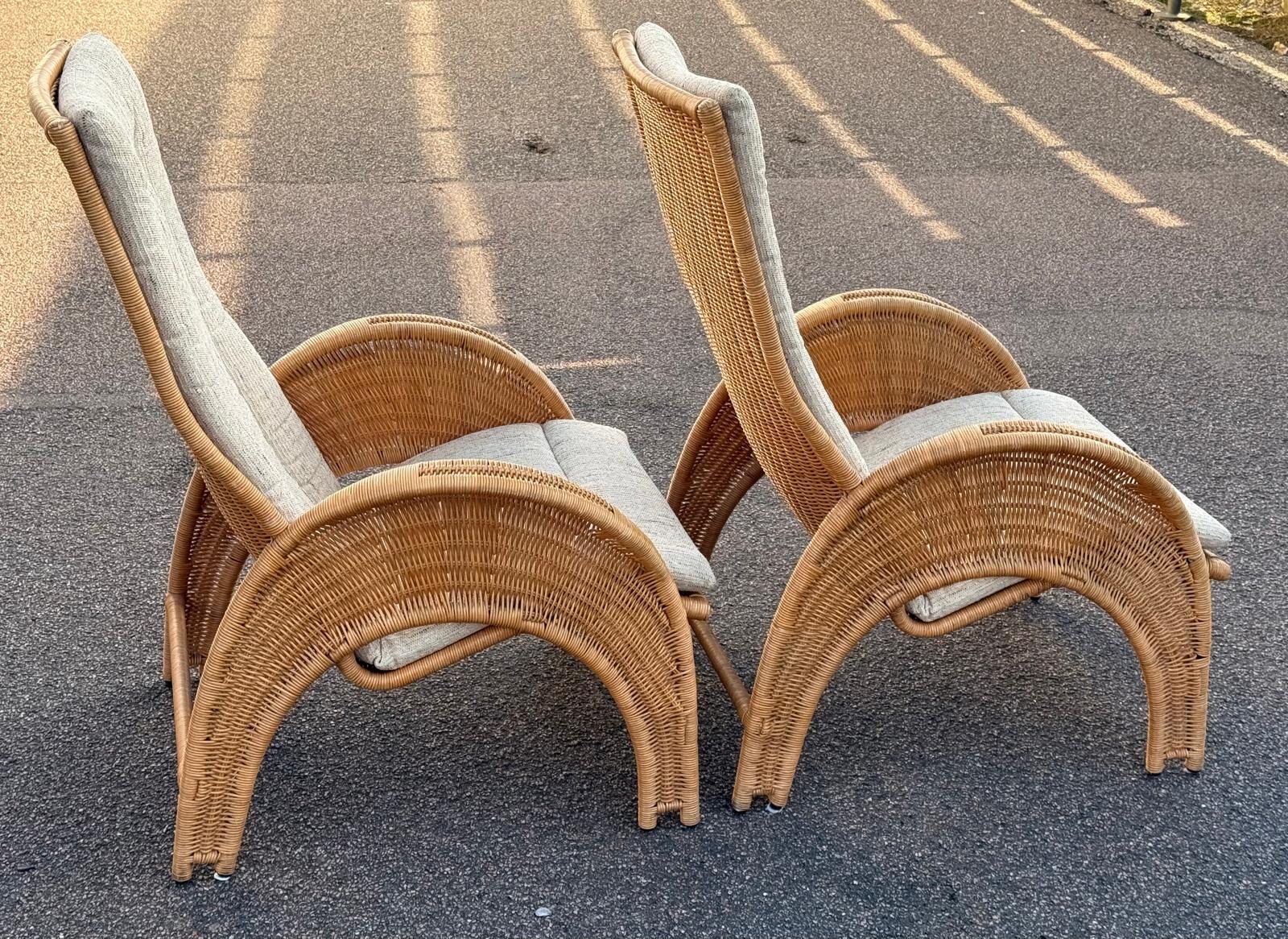 Set of Vintage Wicker Chairs for sale at Pamono