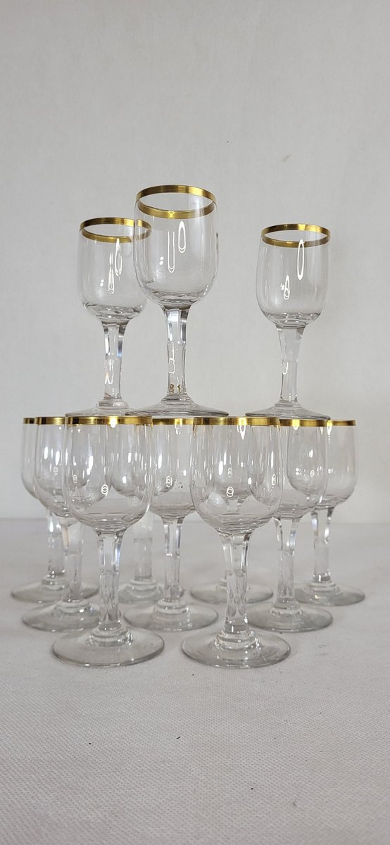 Crystal Port Wine Glasses, 1940s, Set of 12 for sale at Pamono