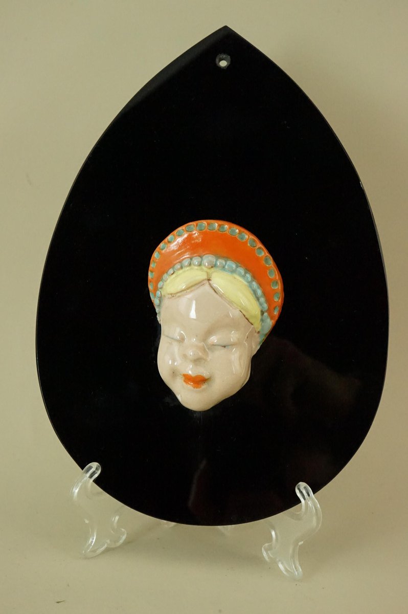 Art Deco Ceramic Masks attributed to Komlòs Brothers Manufacture ...