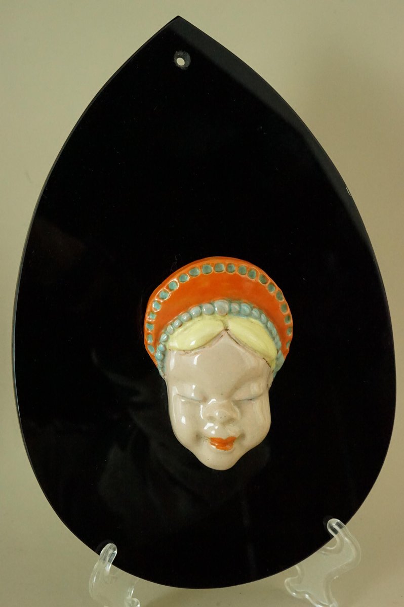 Art Deco Ceramic Masks attributed to Komlòs Brothers Manufacture ...