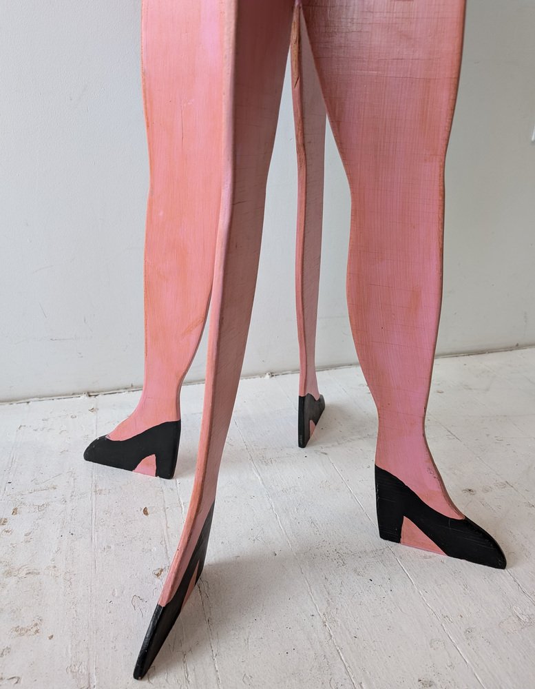 Vintage American Surrealist Folk Art Four-Legged Painted Wood Table ...