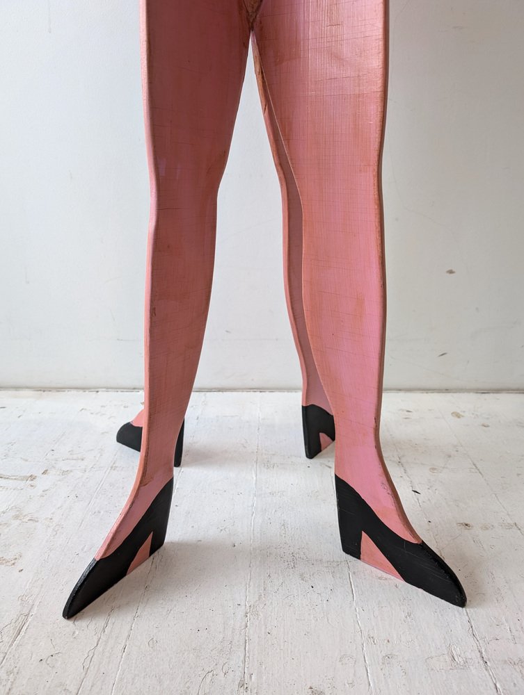 Vintage American Surrealist Folk Art Four-Legged Painted Wood Table ...