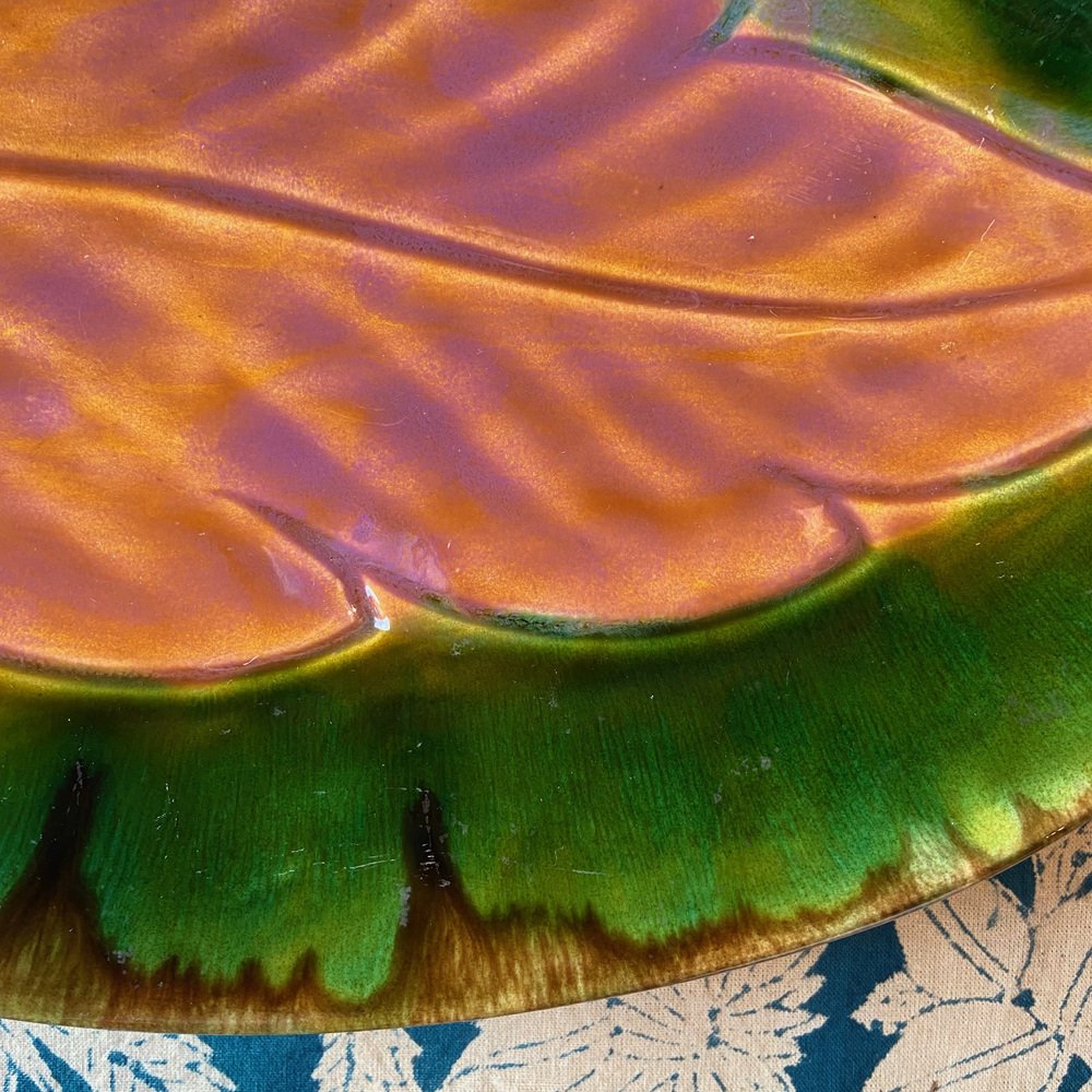 Vintage French Leaf Platter from Vallauris, 1950s for sale at Pamono