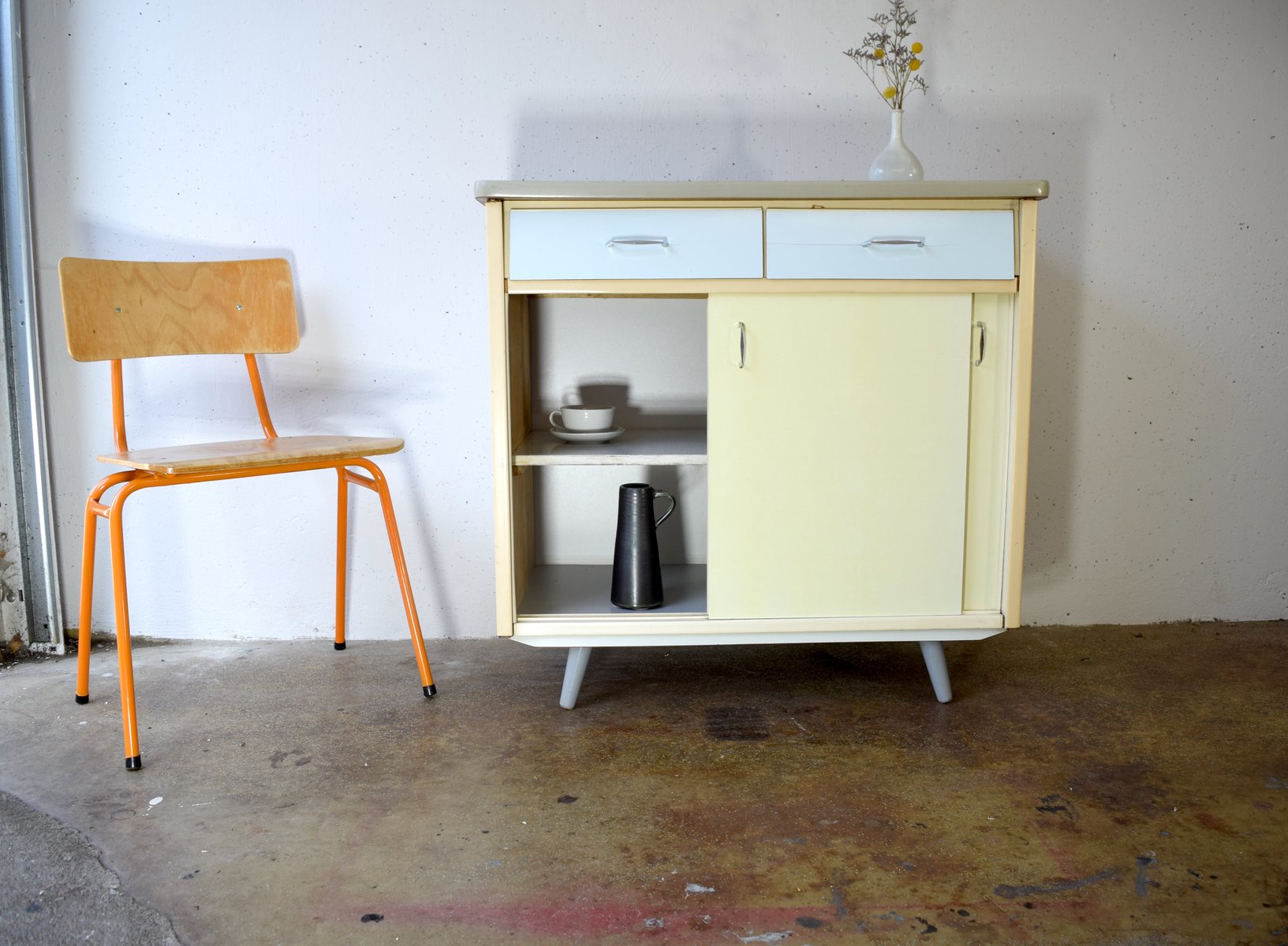 Vintage Chest of Drawers with Sliding Doors, 1950s for sale at Pamono