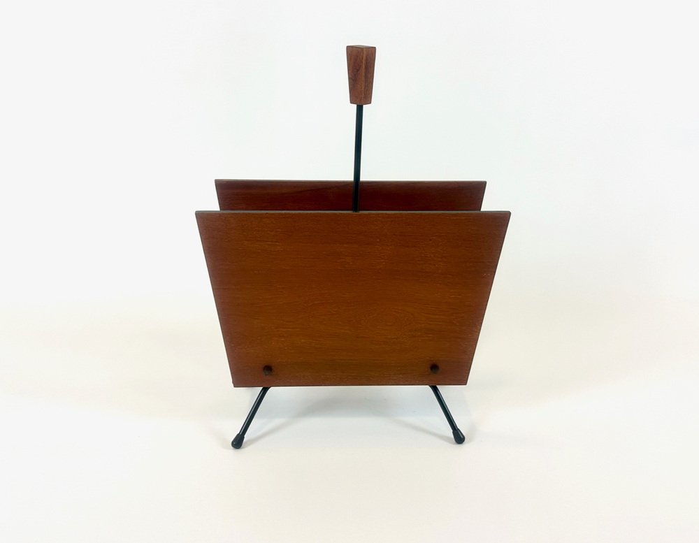 Mid-Century Danish Teak Magazine Rack, 1960s for sale at Pamono