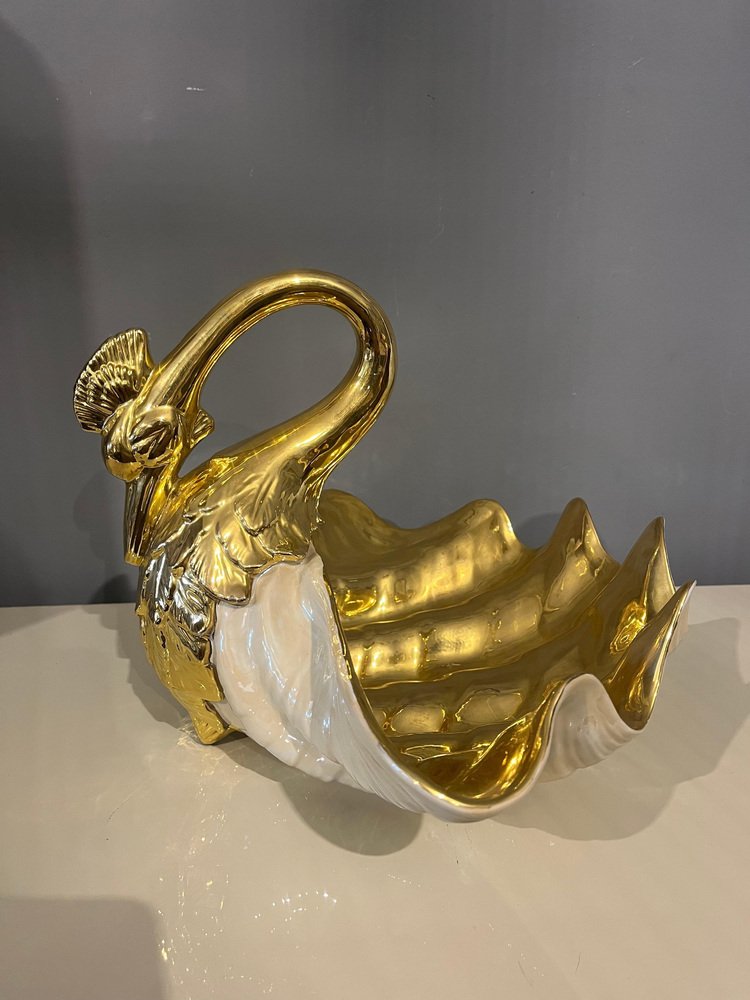 Gabriella Binazzi, Large Italian Swan Shell, 1970s, Ceramic for sale at ...