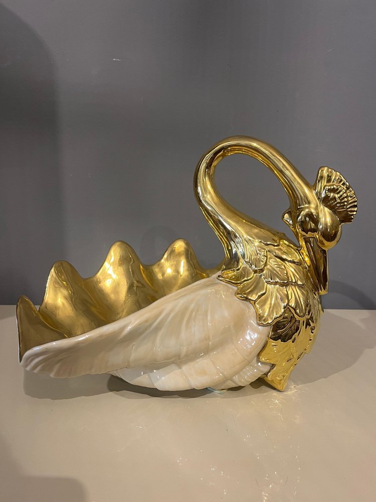 Gabriella Binazzi, Large Italian Swan Shell, 1970s, Ceramic for sale at ...