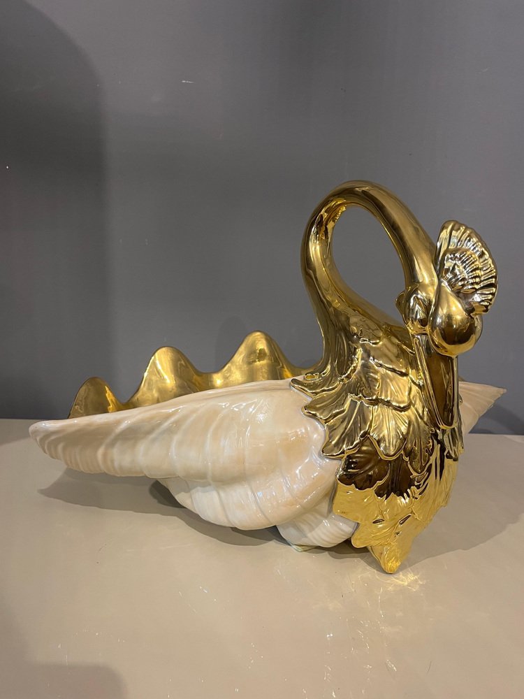Gabriella Binazzi, Large Italian Swan Shell, 1970s, Ceramic for sale at ...