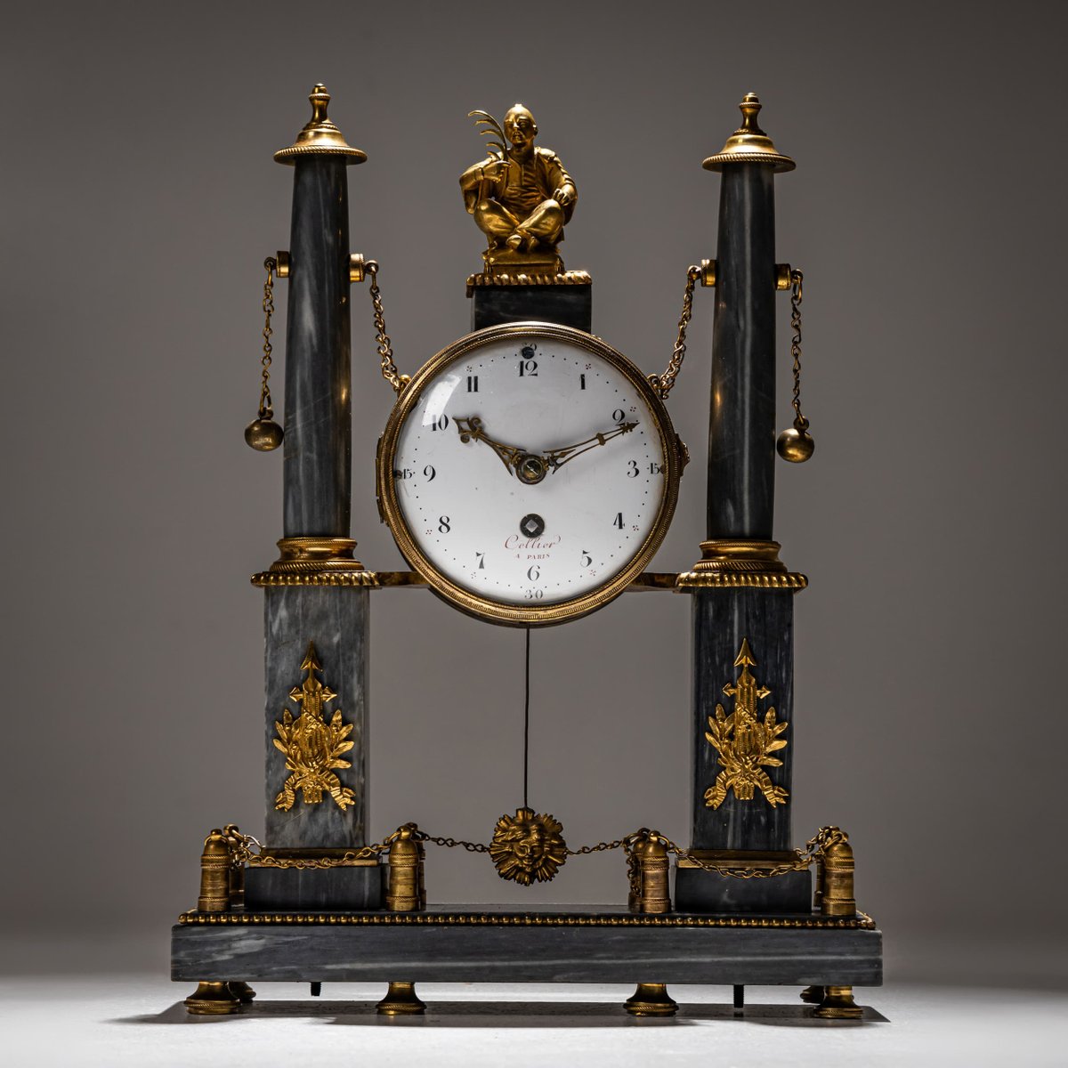 French Portico Clock by Cellier À Paris for sale at Pamono