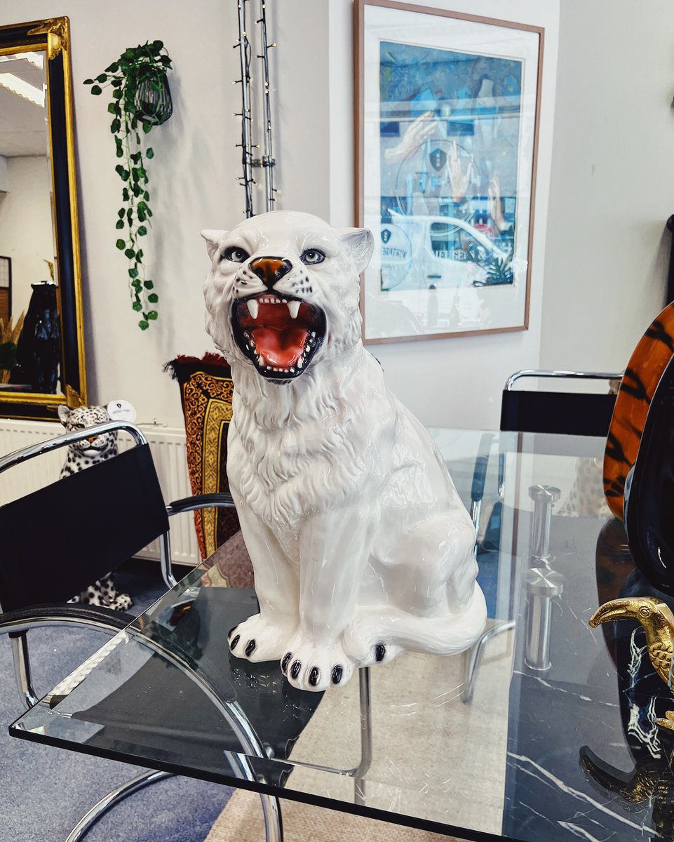 Tiger Statue in Ceramic from Ceramiche Boxer for sale at Pamono