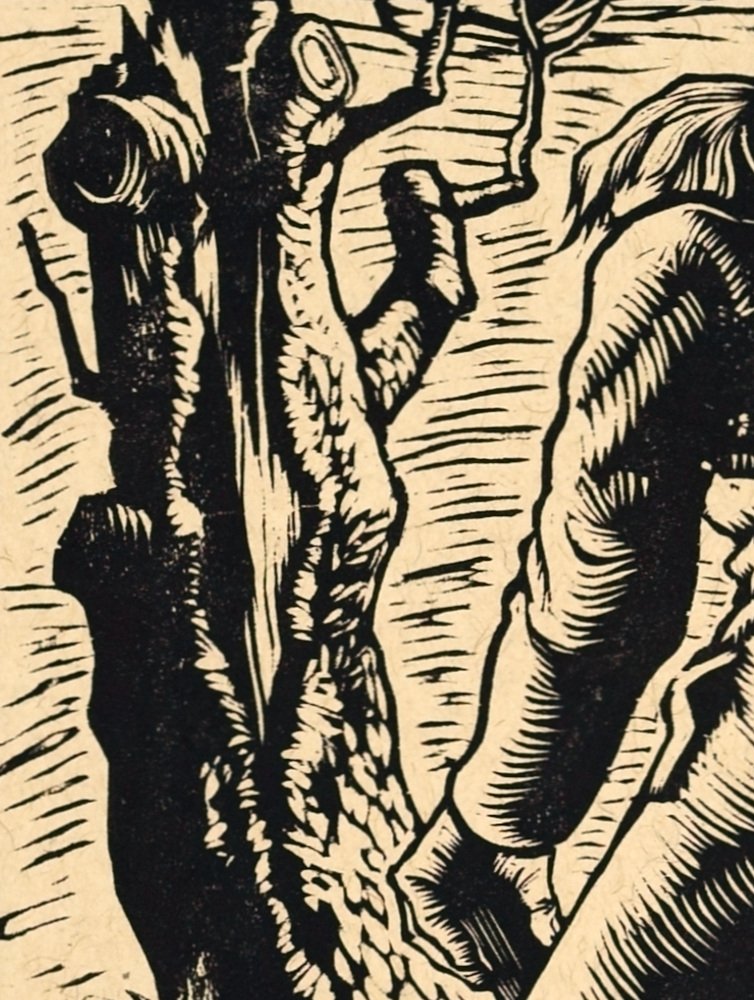 Rudolf Nehmer, The Fruitless Tree, 1948, Woodcut for sale at Pamono