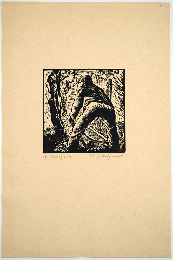 Rudolf Nehmer, The Fruitless Tree, 1948, Woodcut for sale at Pamono