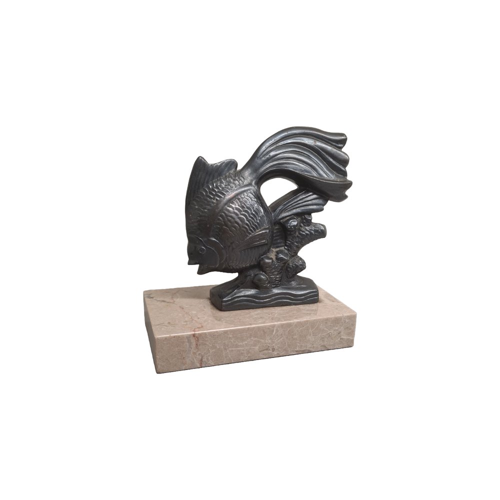 French Art Deco Statue of a Goldfish, 1930s for sale at Pamono