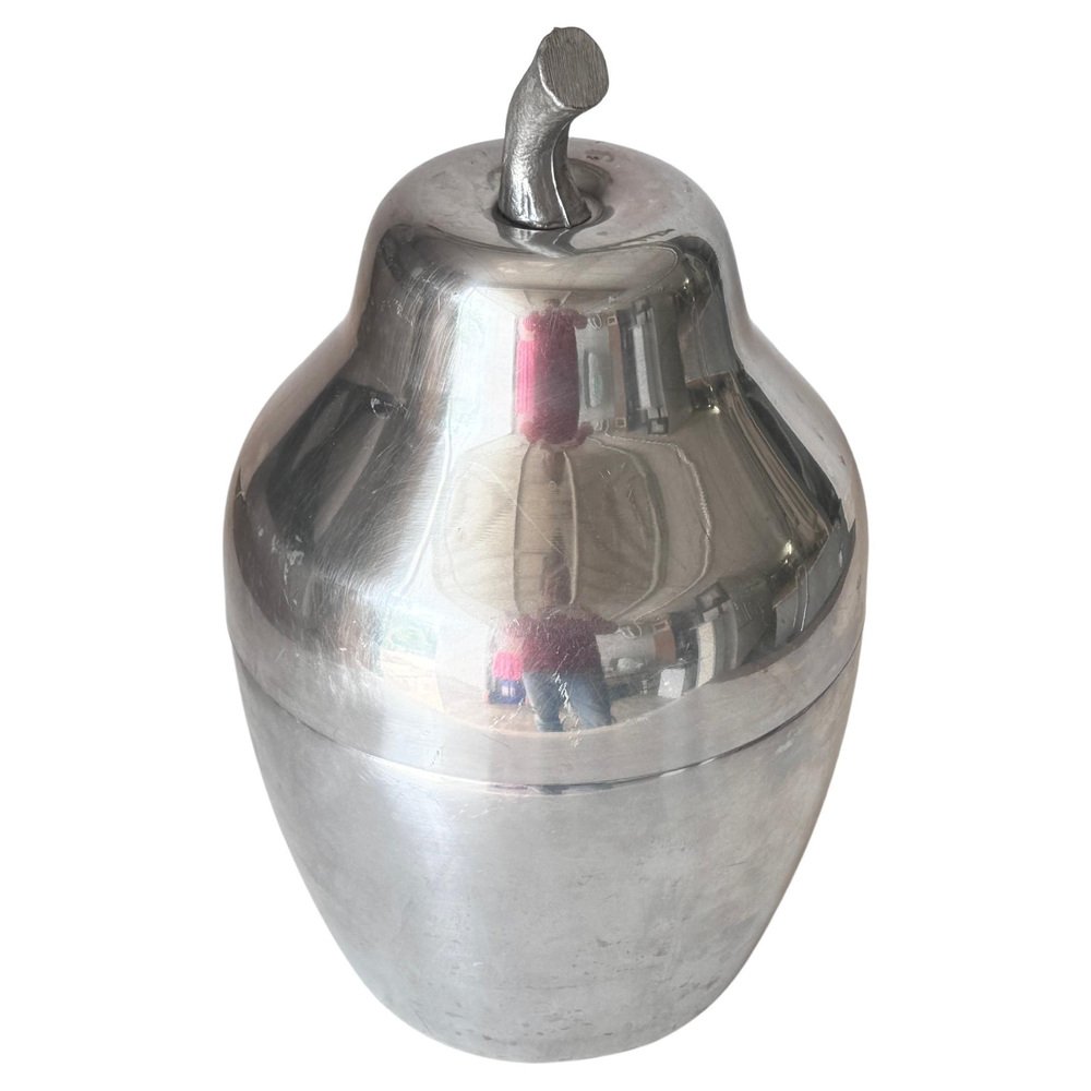 French Pear-Shaped Ice Bucket in Silver Finish, 1970s for sale at Pamono