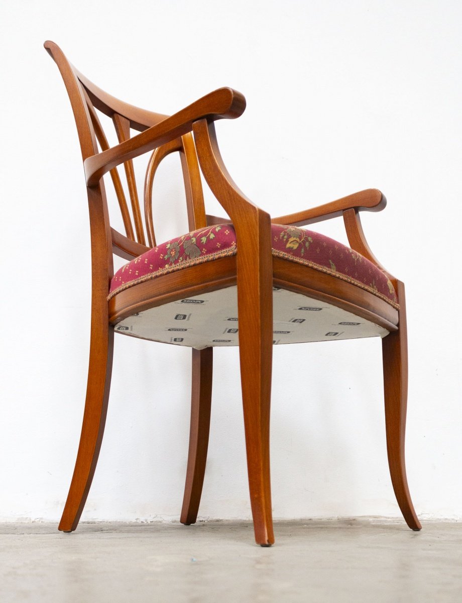 Selva Padded Chair with Armrests in Beech for sale at Pamono