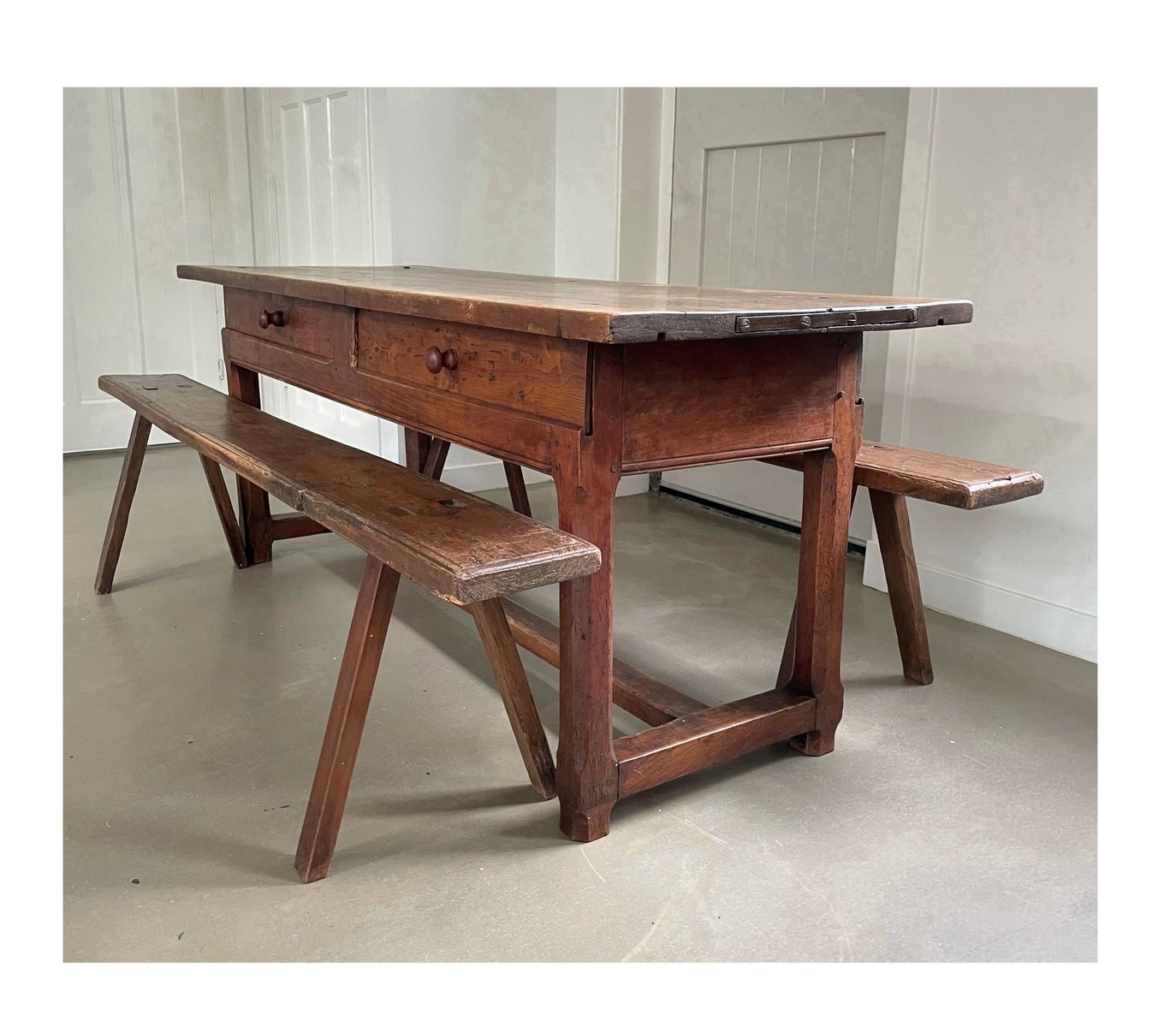 Antique Wooden Farmhouse Table, 1800s for sale at Pamono