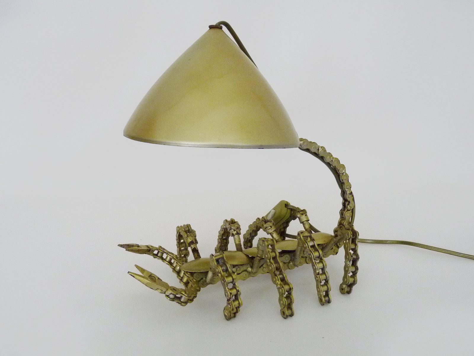 Brutalist Golden Scorpion Lamp, 1980s for sale at Pamono