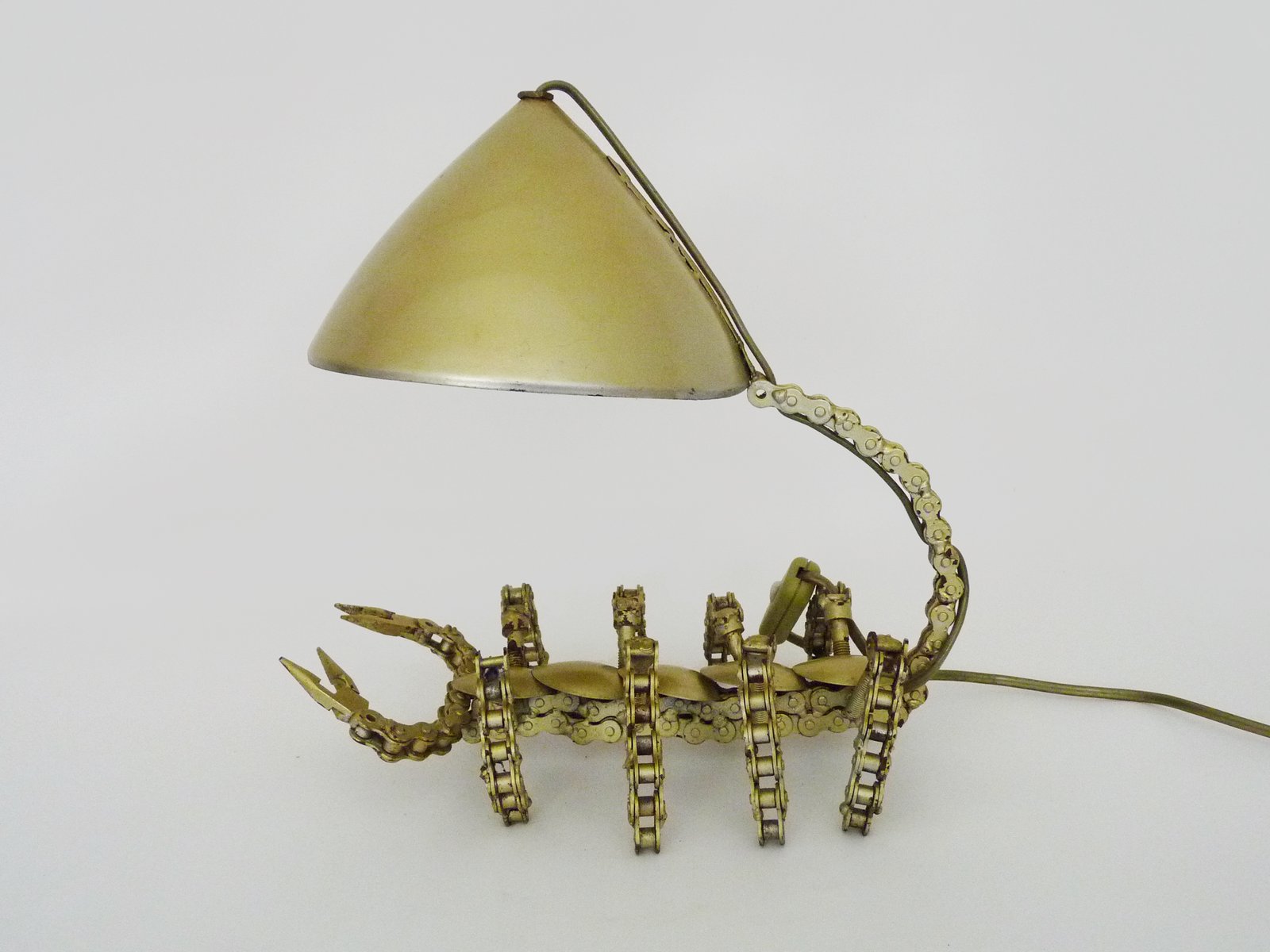 Brutalist Golden Scorpion Lamp, 1980s for sale at Pamono