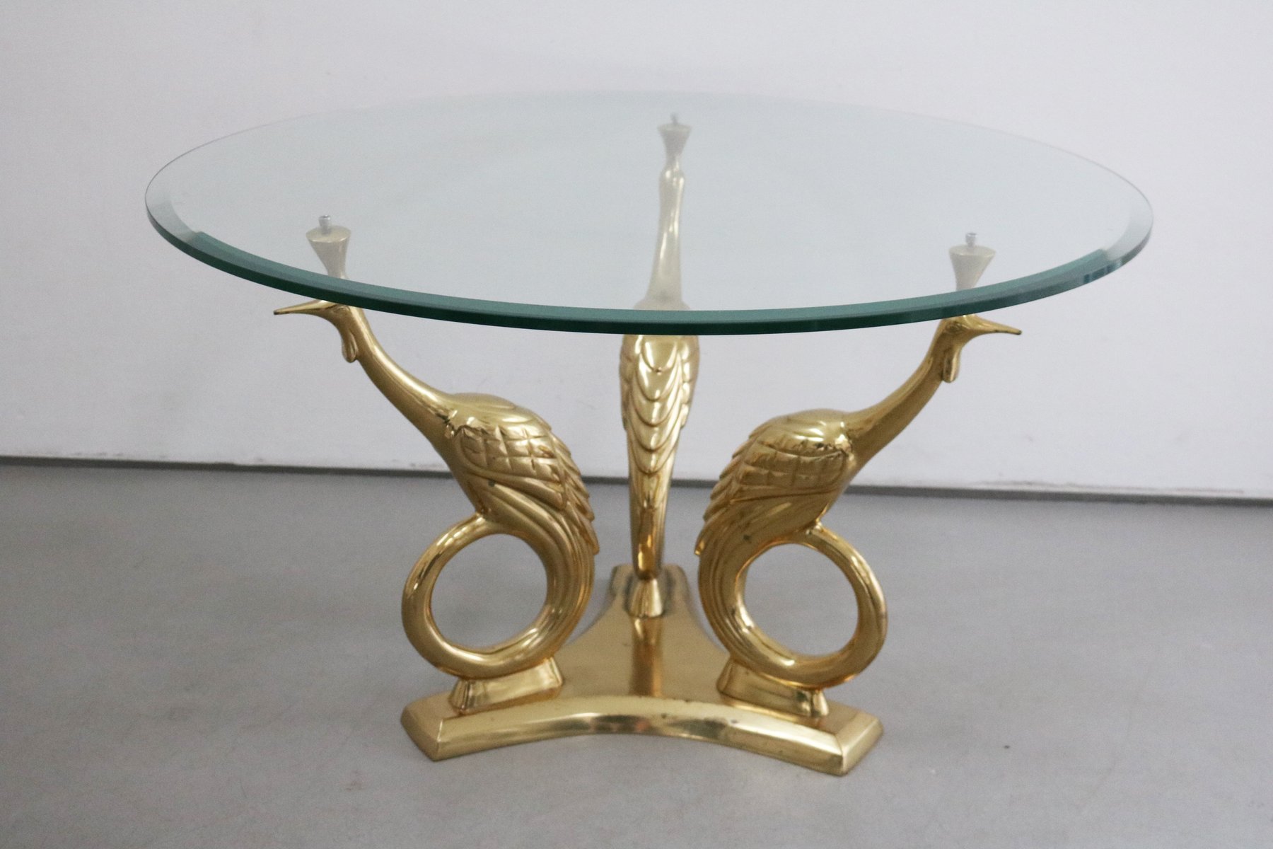 Hollywood Regency Sculptural Peacock Coffee Table, 1970s for sale at Pamono