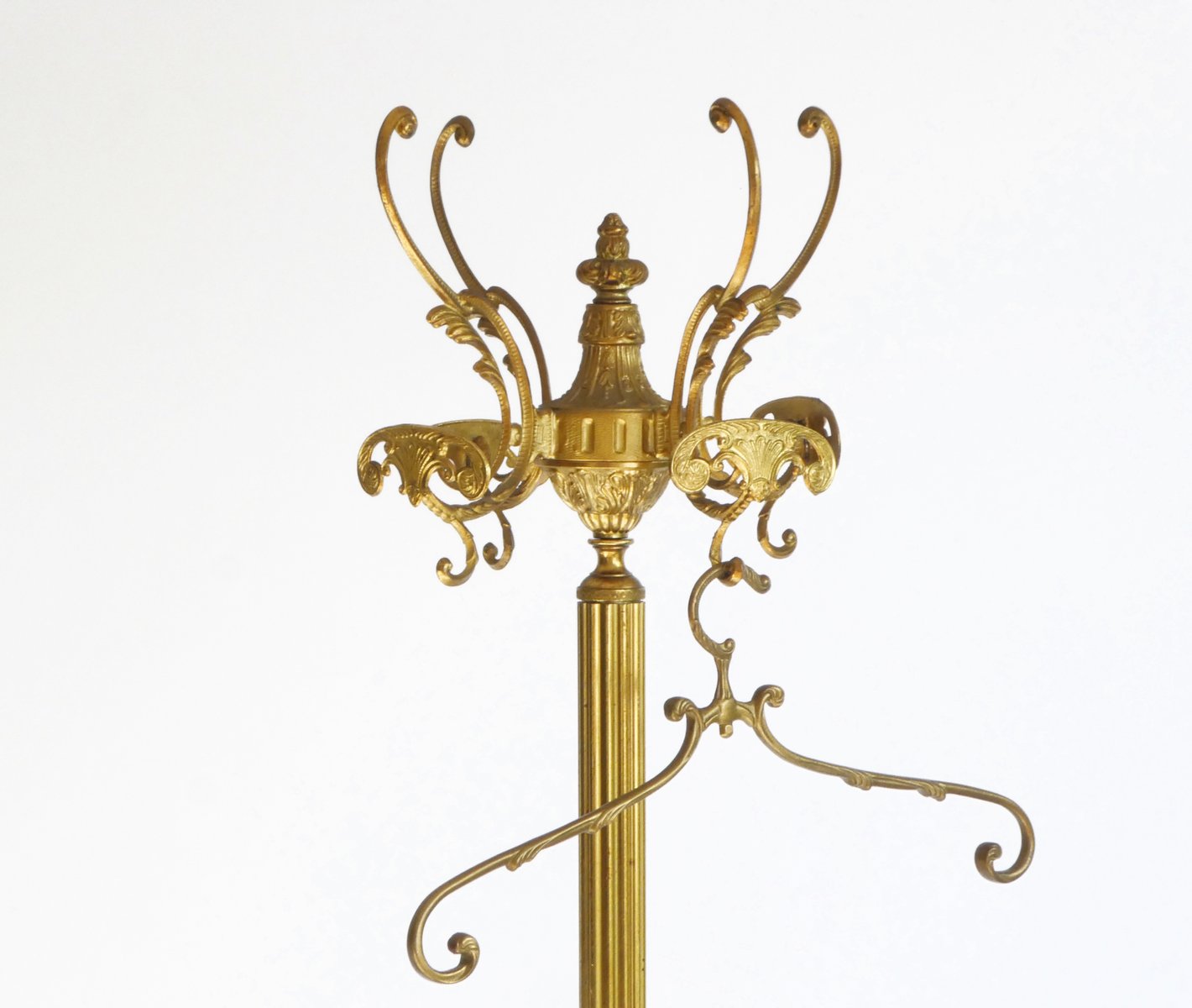 Vintage Brass Free Standing Coat Rack for sale at Pamono