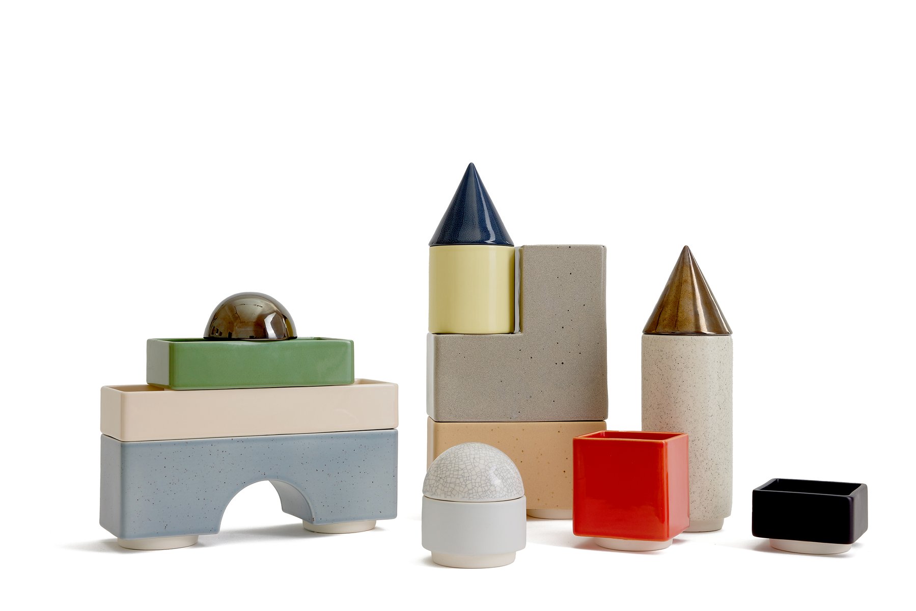 KNSTRKT Modular Stackable Tableware Set by Studio Berg, Set of 14 for ...