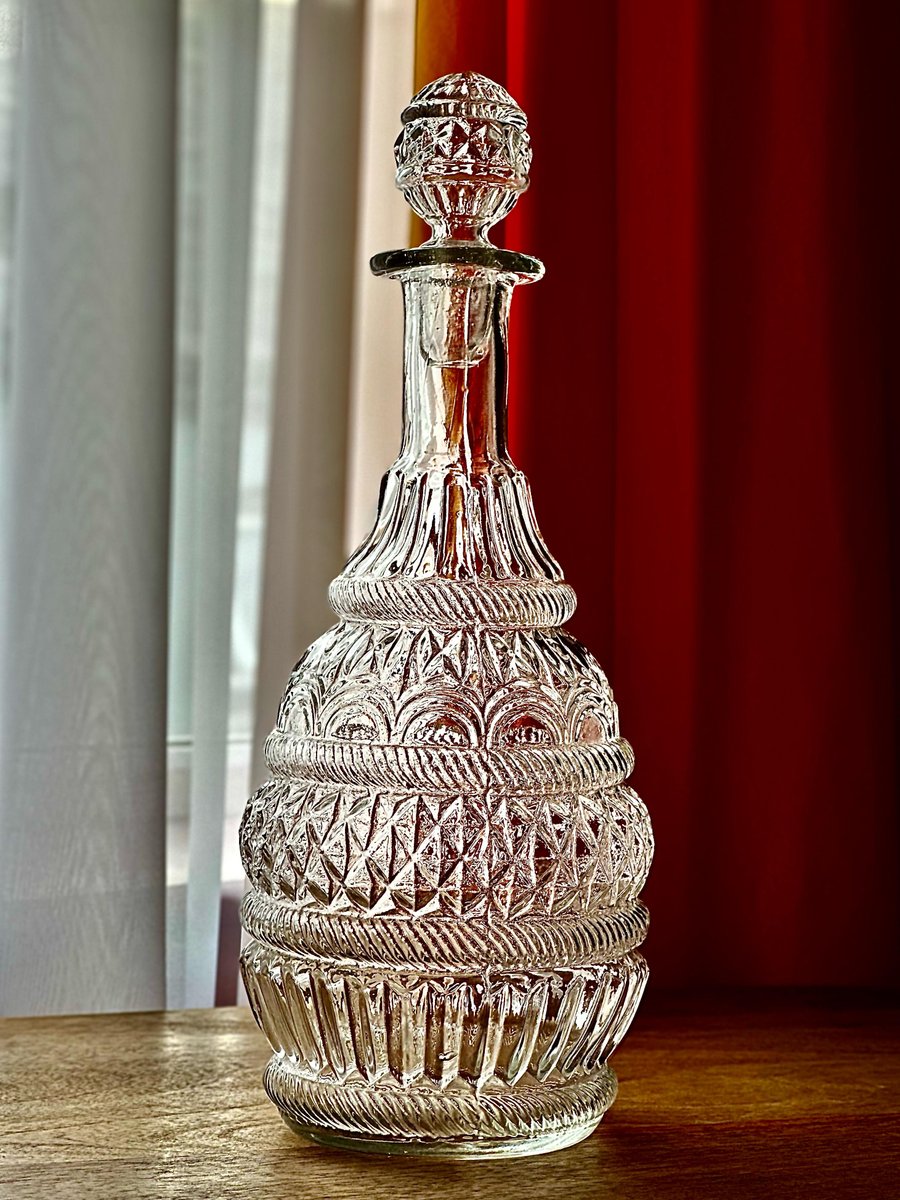Antique French Crystal Bludgeon Bottle Glass Decanter with Ornate ...