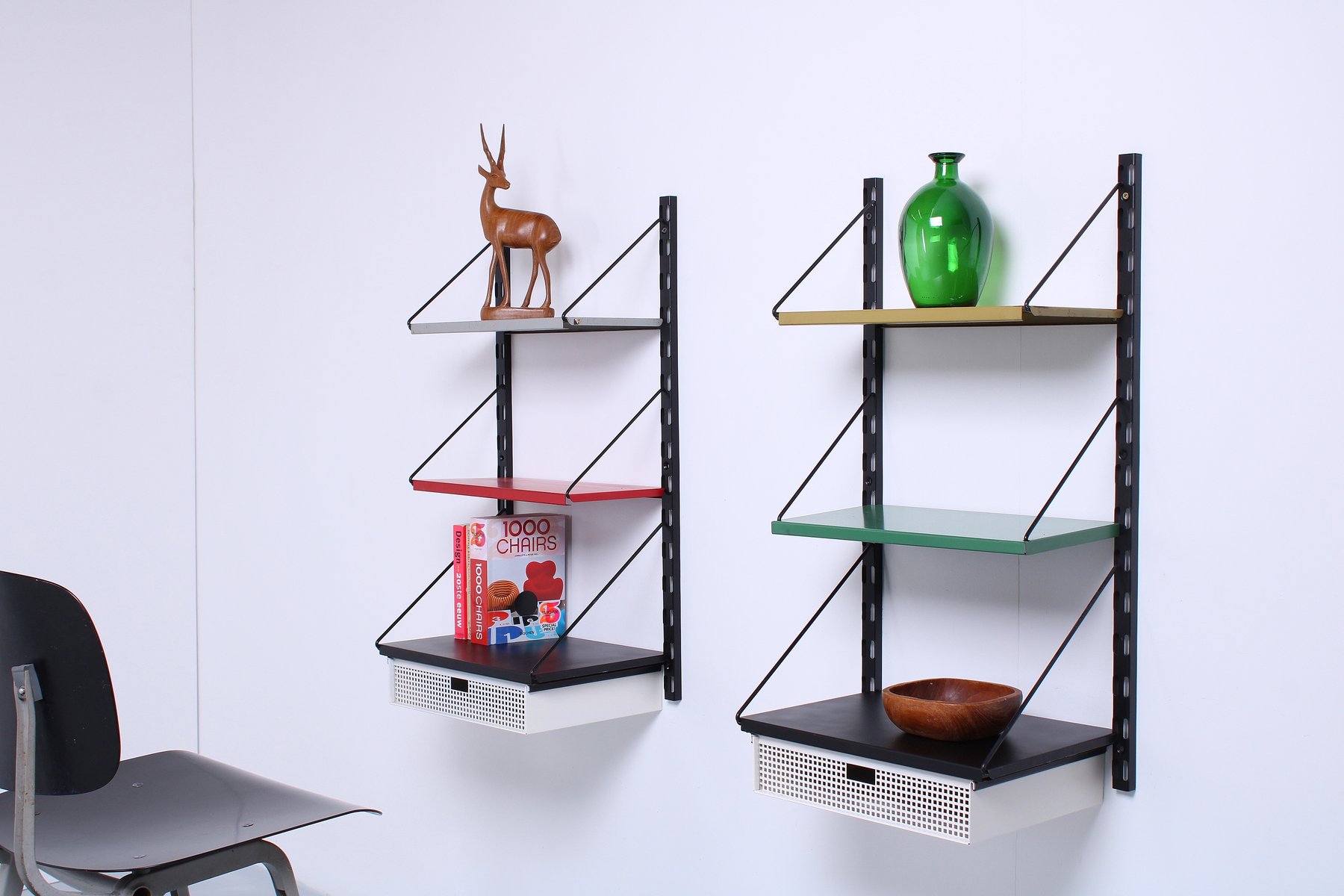 Modular Colored Metal Wall System by Tjerk Reijenga for Pilastro, 1950s ...