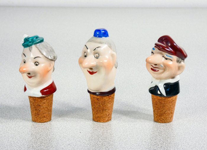 Porcelain Stoppers from Wagner & Apel, Set of 6 for sale at Pamono