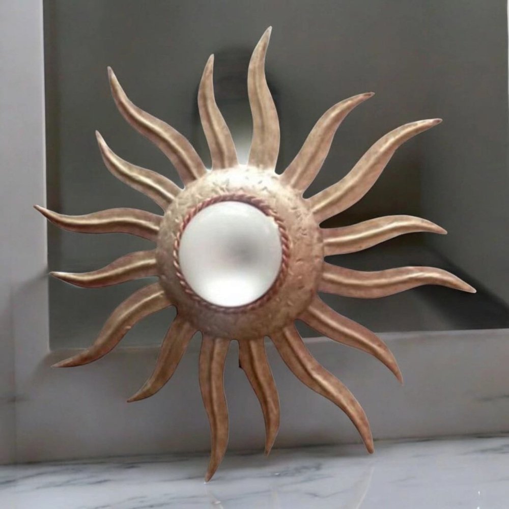 Vintage Sun Shaped Wall Sconce for sale at Pamono