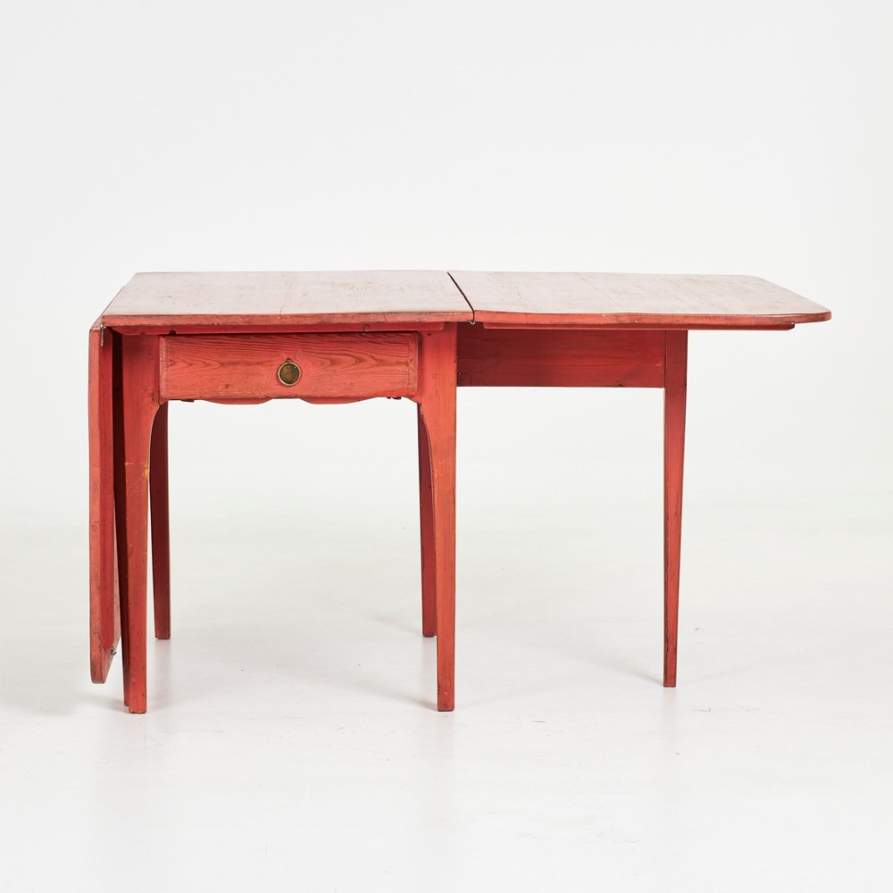 Coral Red Folding Table, 1800 for sale at Pamono