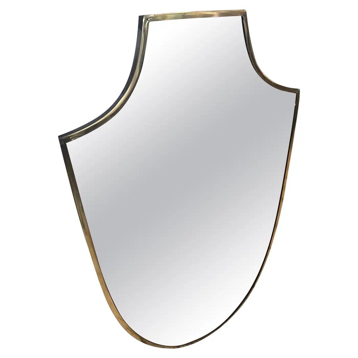 Mid-Century Modern Brass Shield Shaped Wall Mirror, 1950s for sale at ...