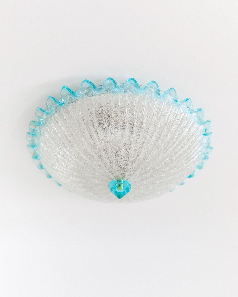 Mid-Century Hollywood Regency Ceiling Lamp from Barovier & Toso, Italy, 1960s for sale at Pamono