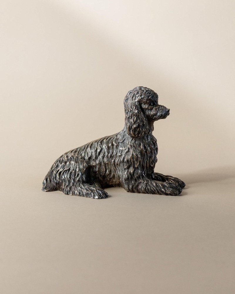 Vintage Silver Glazed Metal Poodle Figurine, Italy, 1970s for sale at ...