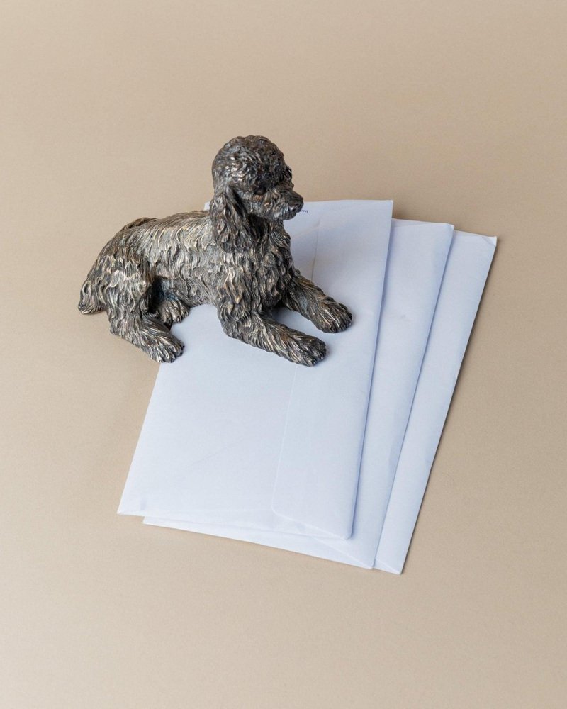 Vintage Silver Glazed Metal Poodle Figurine, Italy, 1970s for sale at ...