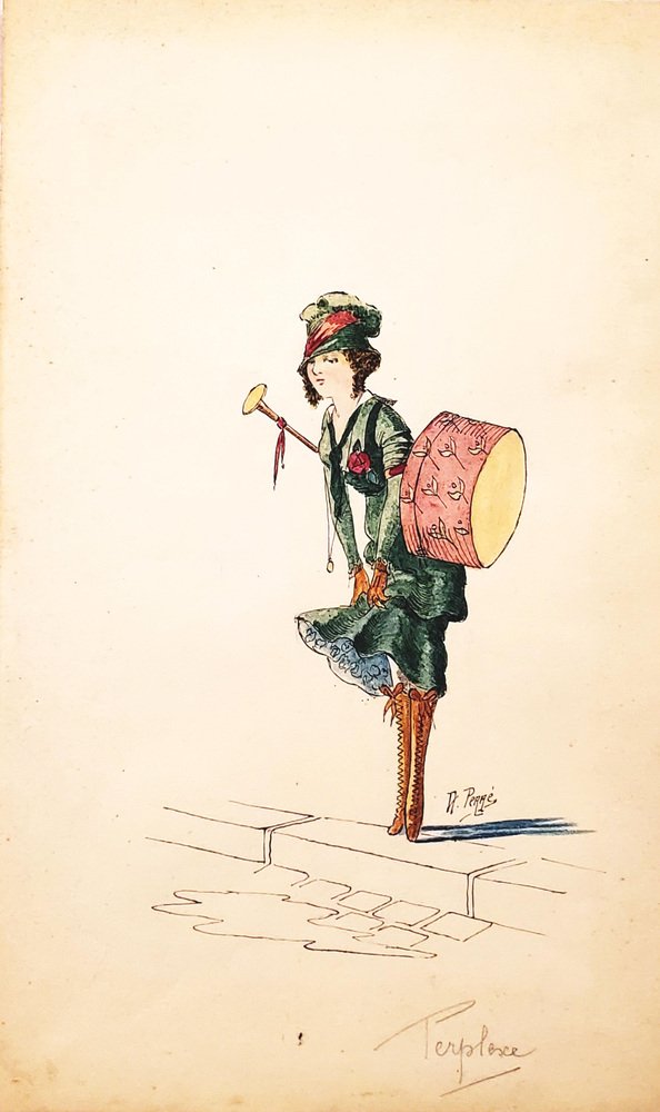 Aristide Perré, Thumbelina Perplexed, 1933, Drawing for sale at Pamono