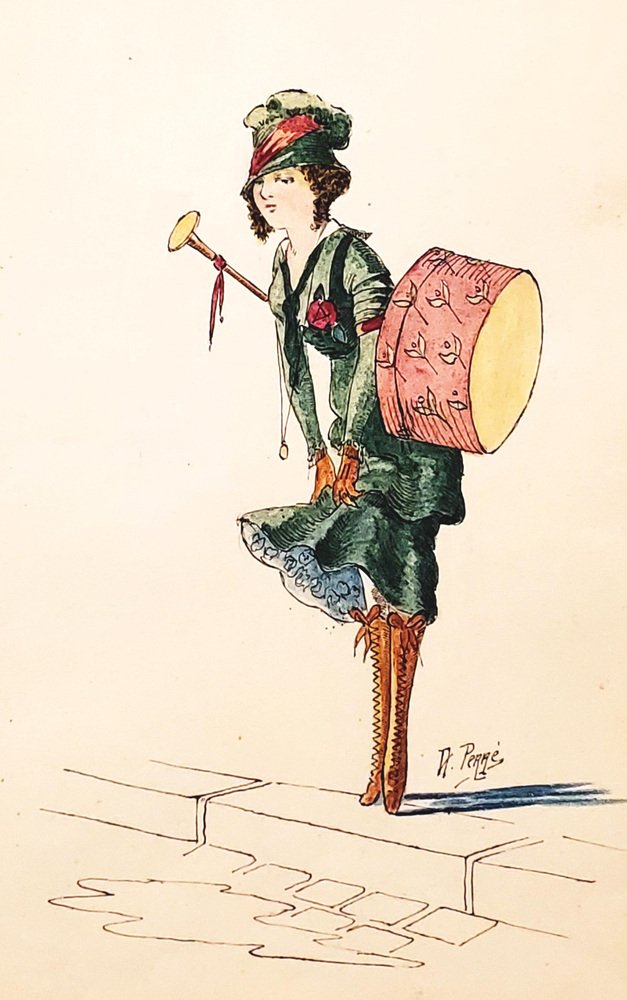 Aristide Perré, Thumbelina Perplexed, 1933, Drawing for sale at Pamono