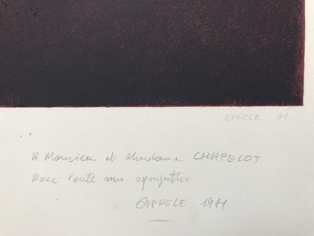 Gérard Eppelé, Untitled, 1971, Original Lithograph for sale at Pamono
